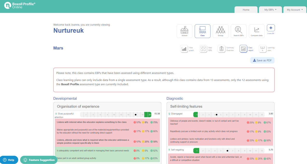 NEW Class & Group Learning Plans – Help Centre - Boxall Profile Online